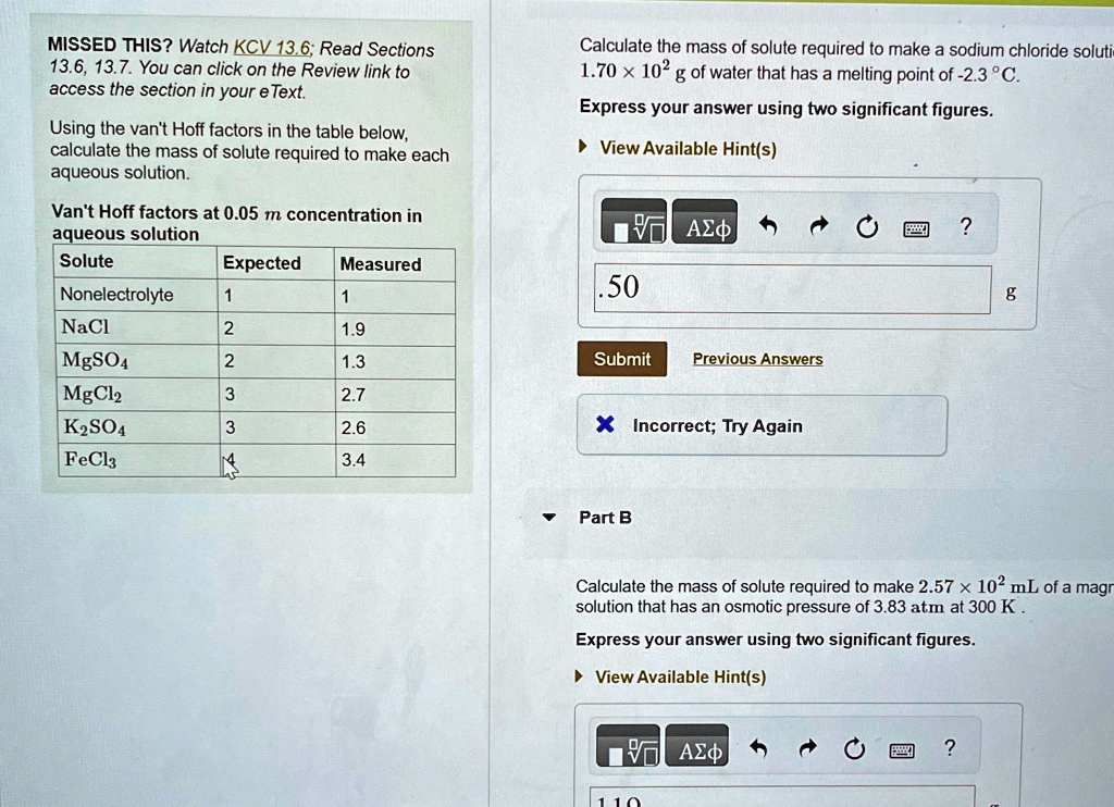 SOLVED: MISSED THIS? Watch KCV 13.6; Read Sections 13.6, 13.7. You can ...