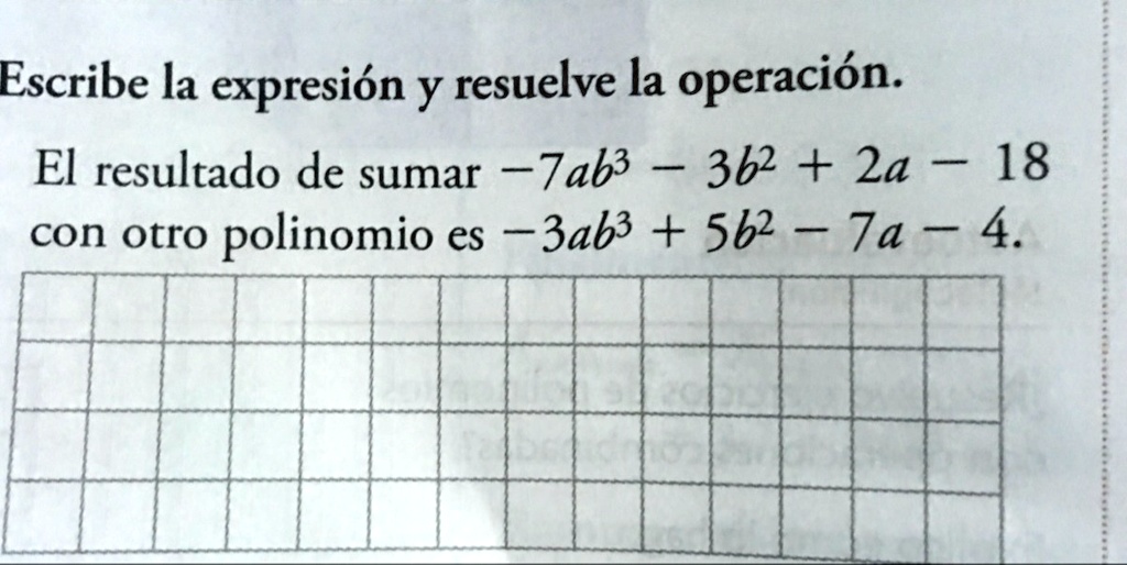 Solved Operaciones Aditivas Entre Polinomios Escribe La Expresión Y