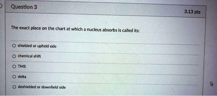 SOLVED: The exact place on the chart at which the nucleus absorbs is ...