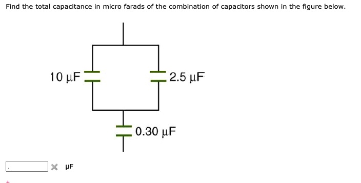 Find the total capacitance in micro farads of the...