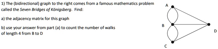 1 the bidirectional graph to the right comes from famous mathematics ...