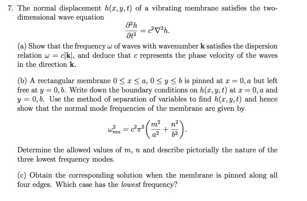 the normal displacement hyt of vibrating membrane satisfies the two ...