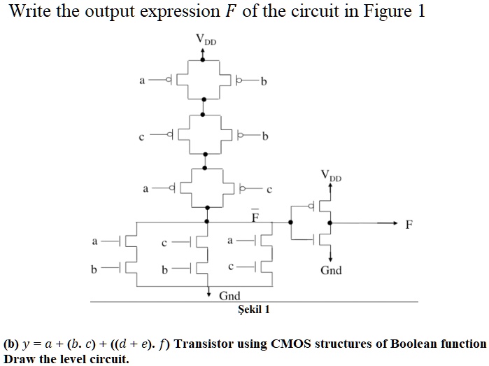 Solved Write The Output Expression F Of The Circuit In Figure 1 V Gnd 8973