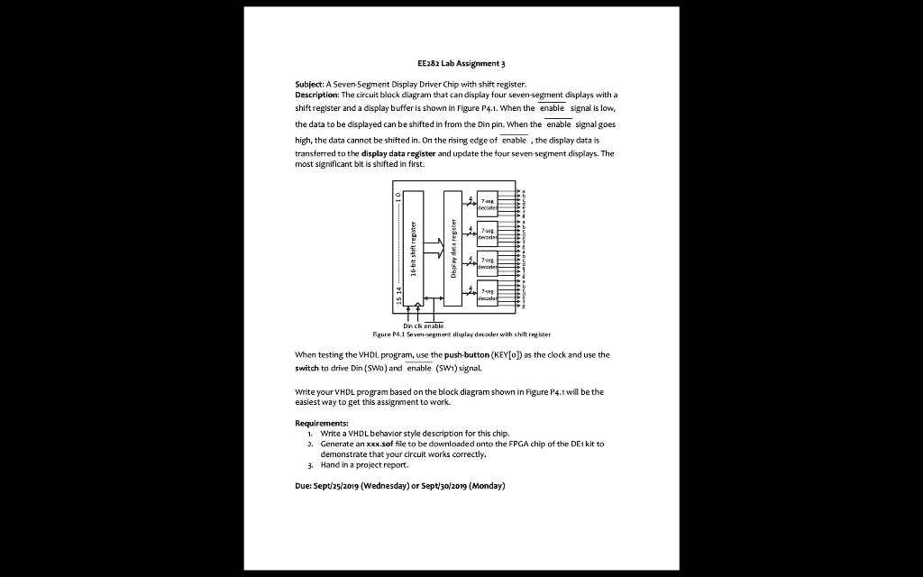 Solved Ee8 Lab Assignment 3 Subject A Seven Segment Display Driver 6404