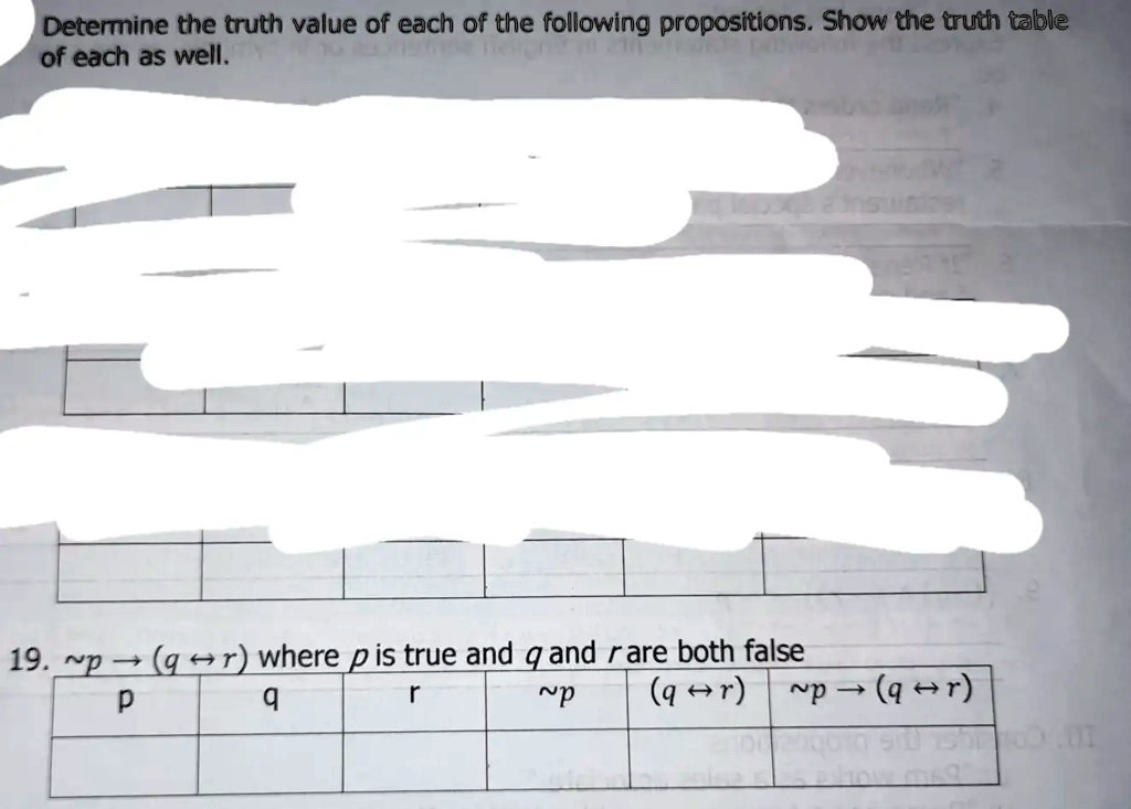 SOLVED: Determine the truth value of each of the following propositions ... SOLVED: Determine the truth value of each of the following propositions ...