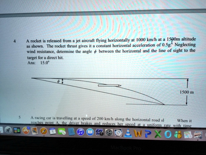 A rocket is released from a jet aircraft flying horizontally at 1000 km ...