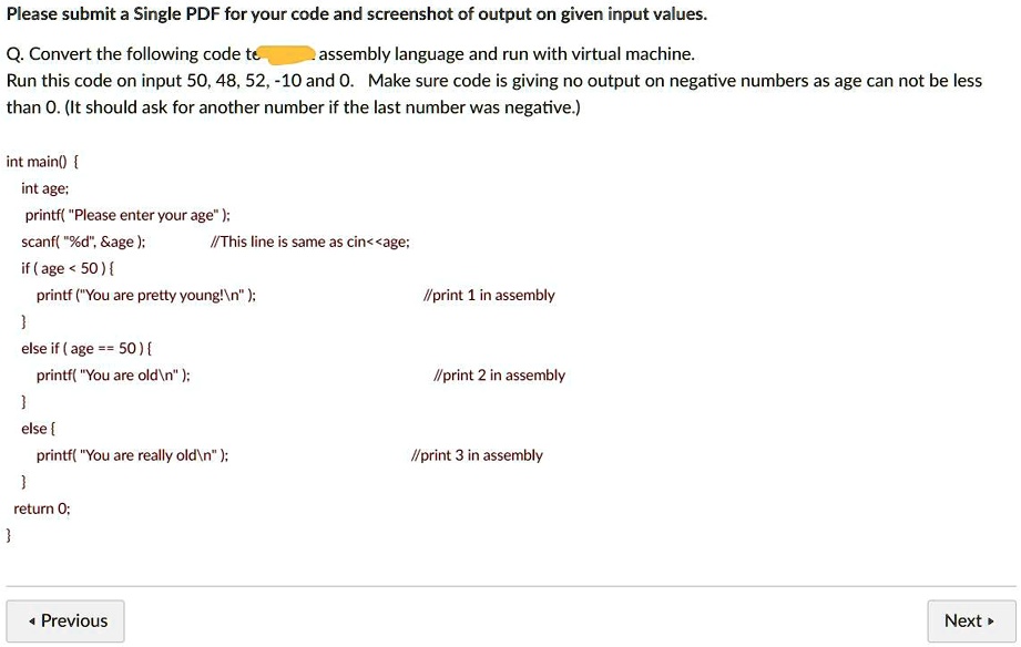 Please Submit A Single Pdf For Your Code And Screenshot Of Output On Given Input Values Q