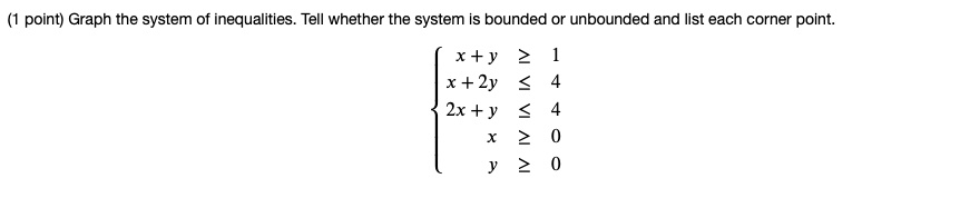 point graph the system of inequalities tell whether the system is ...