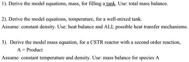 SOLVED: can you do solutions on paper or write it out l.Derive the ...