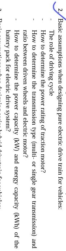 2. Basic assumptions when designing pure electric drive train for ...