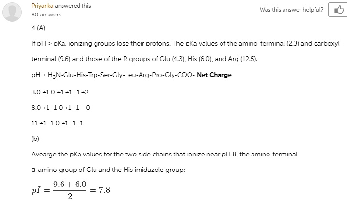 SOLVED: Could you show how each charge is determined of each amino acid ...