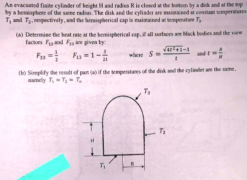 SOLVED: An evacuated finite cylinder of height H and radius R is closed ...