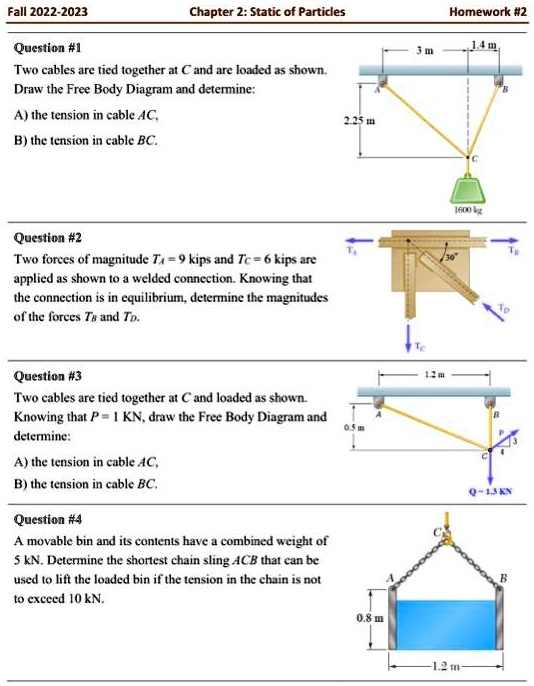 Fall 2022-2023 Chapter 2: Static of Particles Homework #2 Question #1 ...