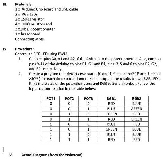 Solved Make This On And Draw The Schematic Diagram Materials 1 Arduino Uno 