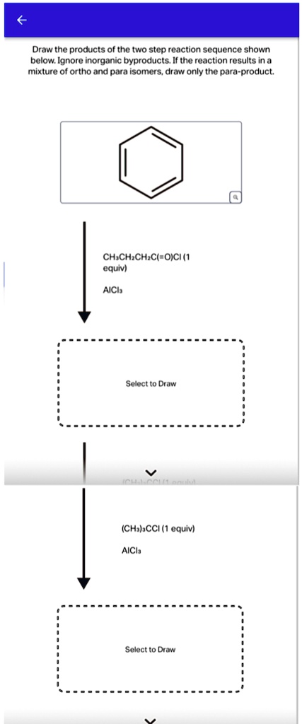 Draw the products of the two step reaction sequence shown below. Ignore ...