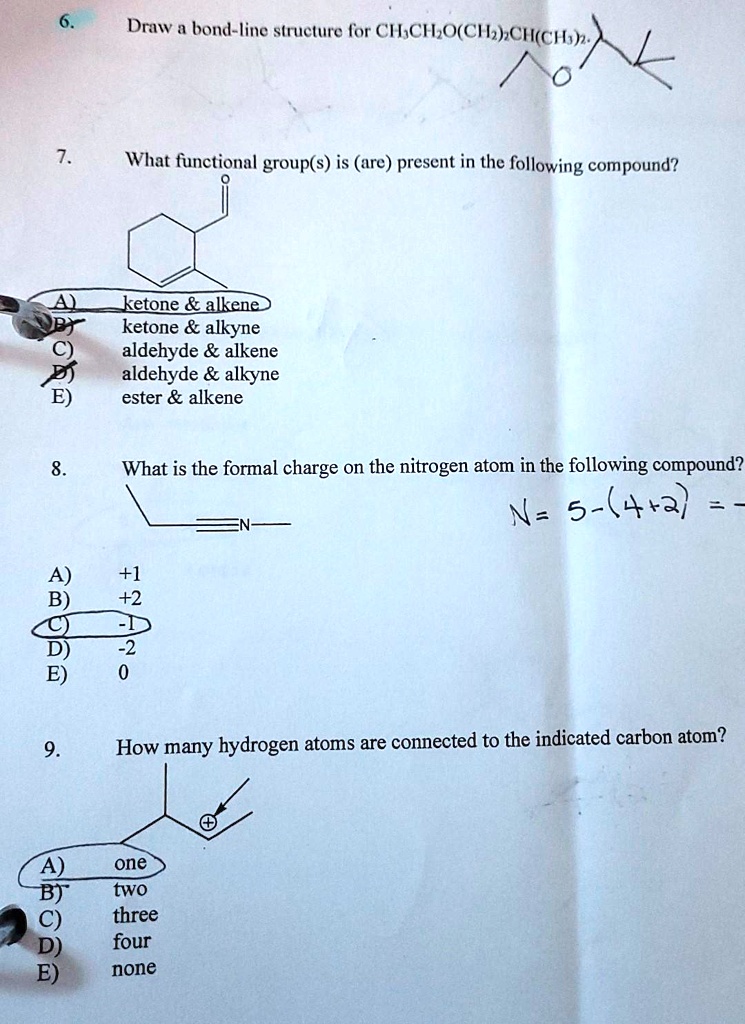 6. Draw a bond-line structure for CH3CH2O(CH2)2CH(CH3)2 7. What ...
