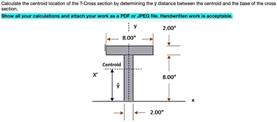 SOLVED: Calculate the centroid location of the T-Cross section by ...