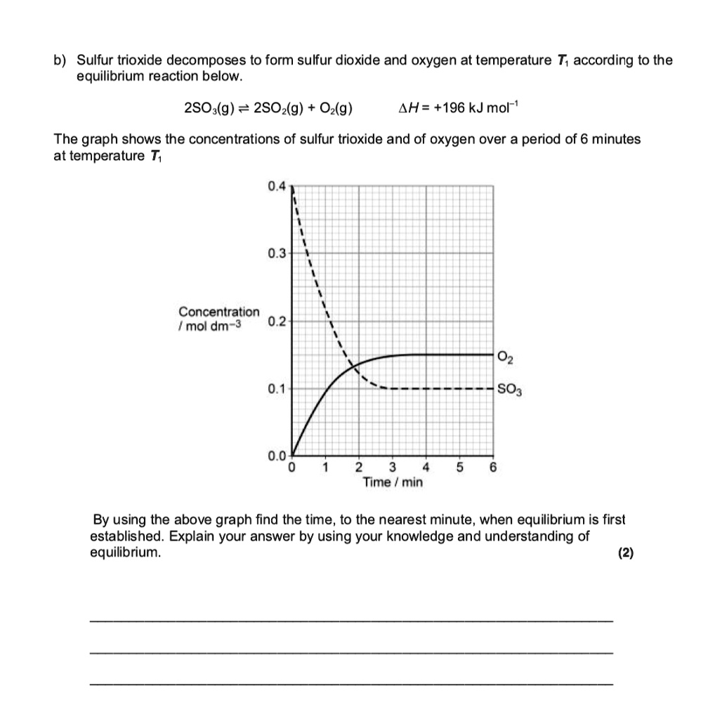 SOLVED: Sulfur trioxide decomposes to form sulfur dioxide and oxygen at ...
