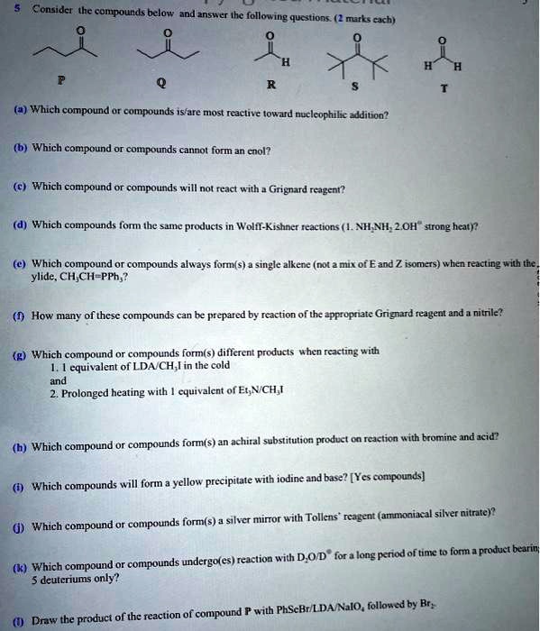 Solved Considct The Compounds Below And Answer The Following Qucstions