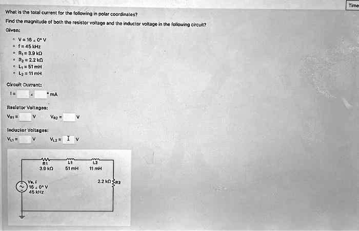What is the total current for the following in polar coordinates? Find ...