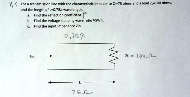 for a transmission line with the characteristic impedance zo75 ohms a ...