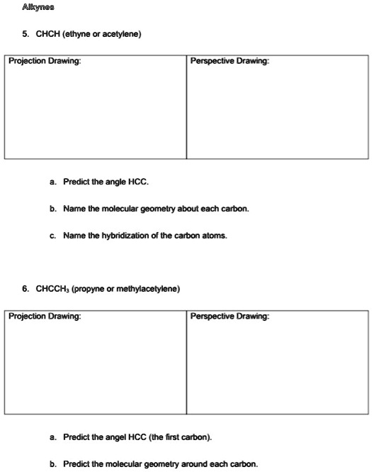 SOLVED: Akynea CHCH (ethyne or acetylene) Projection Drawing ...