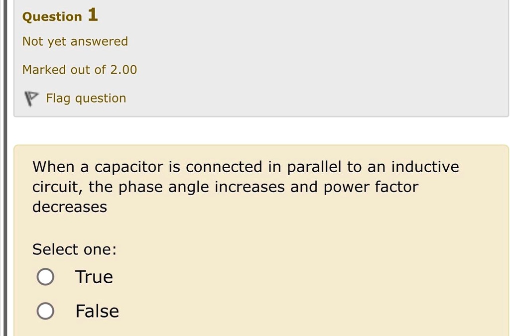 SOLVED: Question 1 Not yet answered Marked out of 2.00 Flag question ...