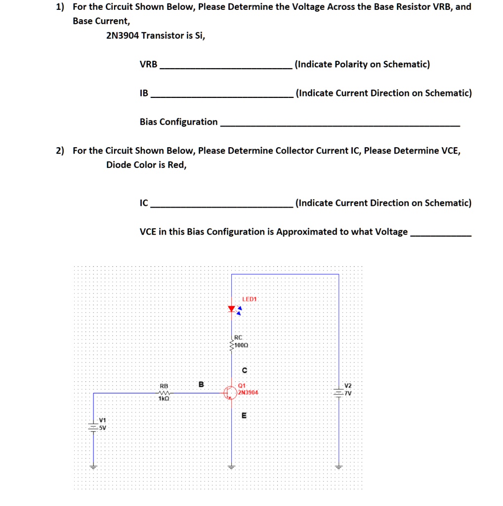 1) For the Circuit Shown Below, Please Determine the Voltage Across the ...