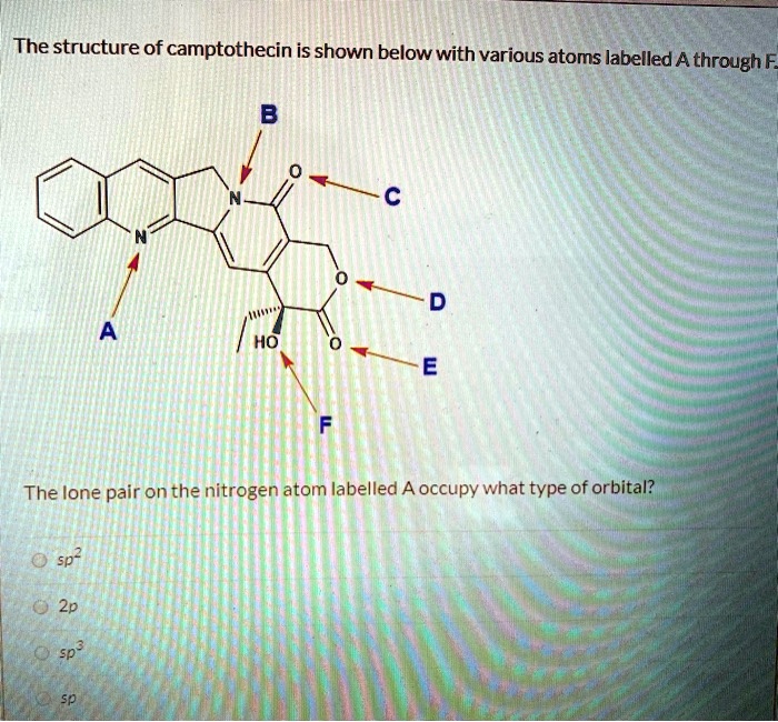 SOLVED: The structure of camptothecin is shown belowwith various atoms ...