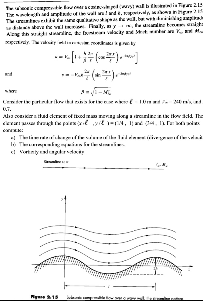 the subsonic compressible flow over a cosine shaped wavy wall is ...