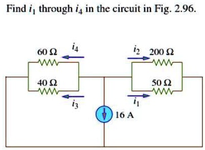 Find i1 through i4 in the circuit in Fig. 2.96.