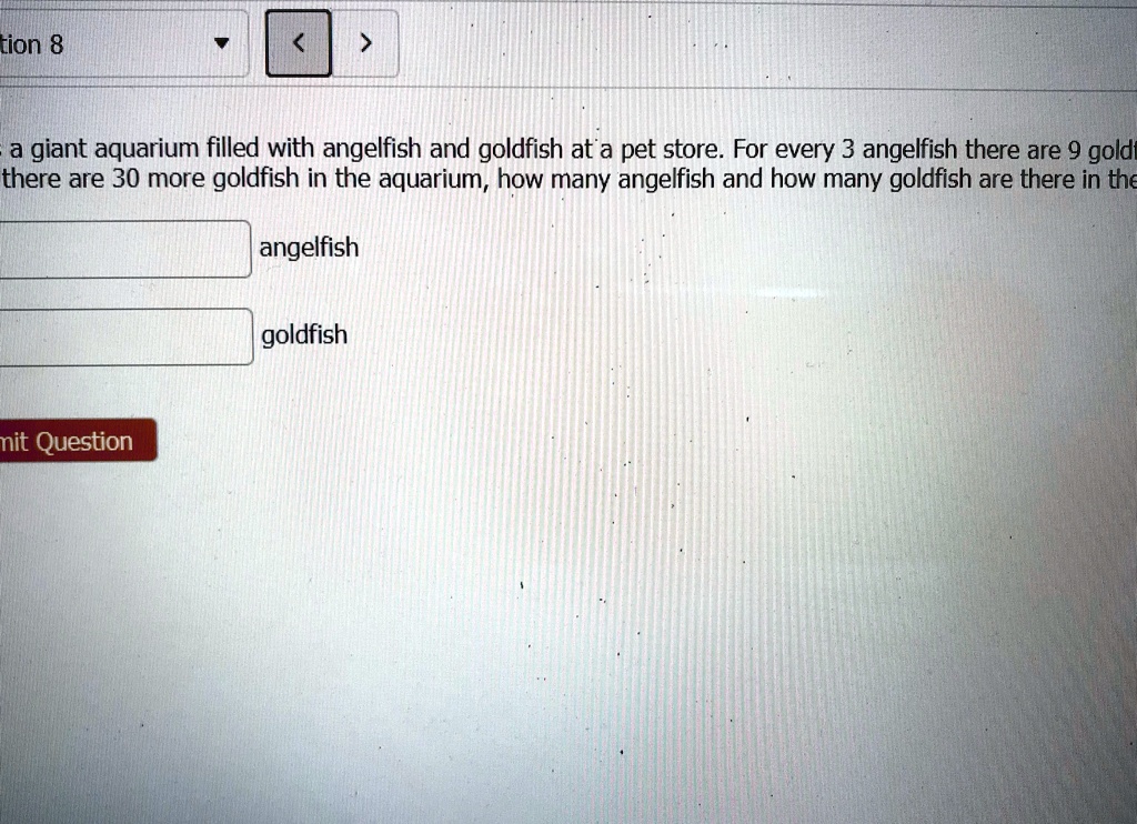 SOLVED: 'Question about problem of ratio tion 8 giant aquarium filled ...