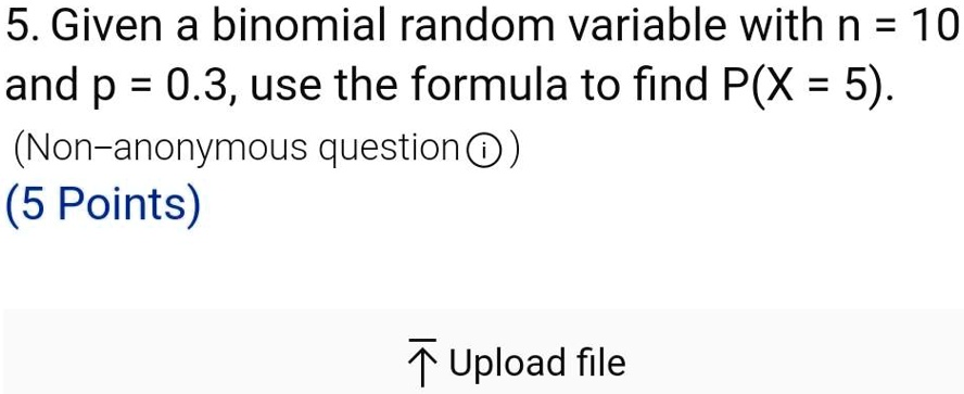 Solved Given A Binomial Random Variable With N 10 And P 03 Use 6546