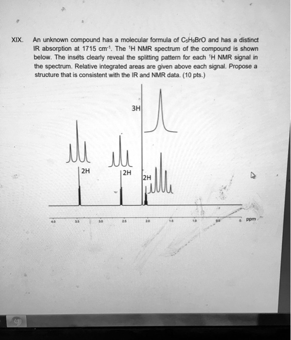 SOLVED: An unknown compound has a molecular formula of CsHsBr and has a distinct IR absorption ...