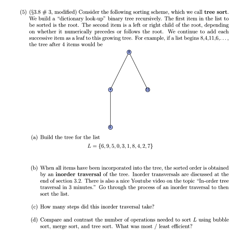SOLVED: (83.8 # 3, modified) Consider the following sorting scheme ... SOLVED: (83.8 # 3, modified) Consider the following sorting scheme ...