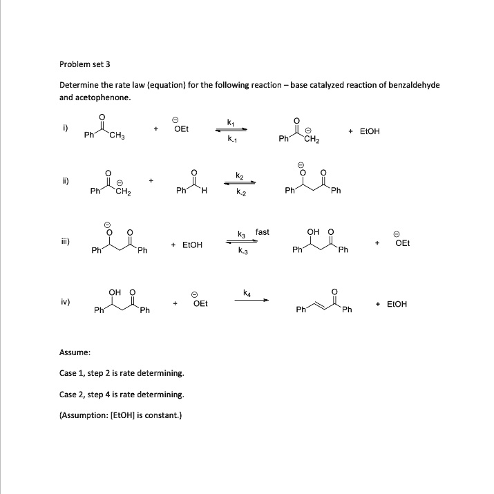 Problem set 3 Determine the rate law (equation) for the following ...