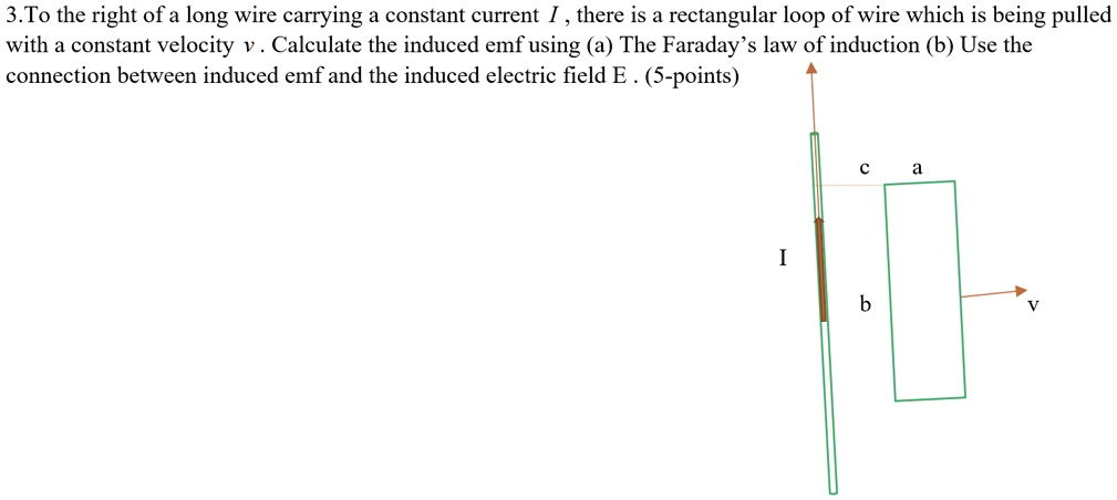 SOLVED: To the right of a long wire carrying a constant current, there ...