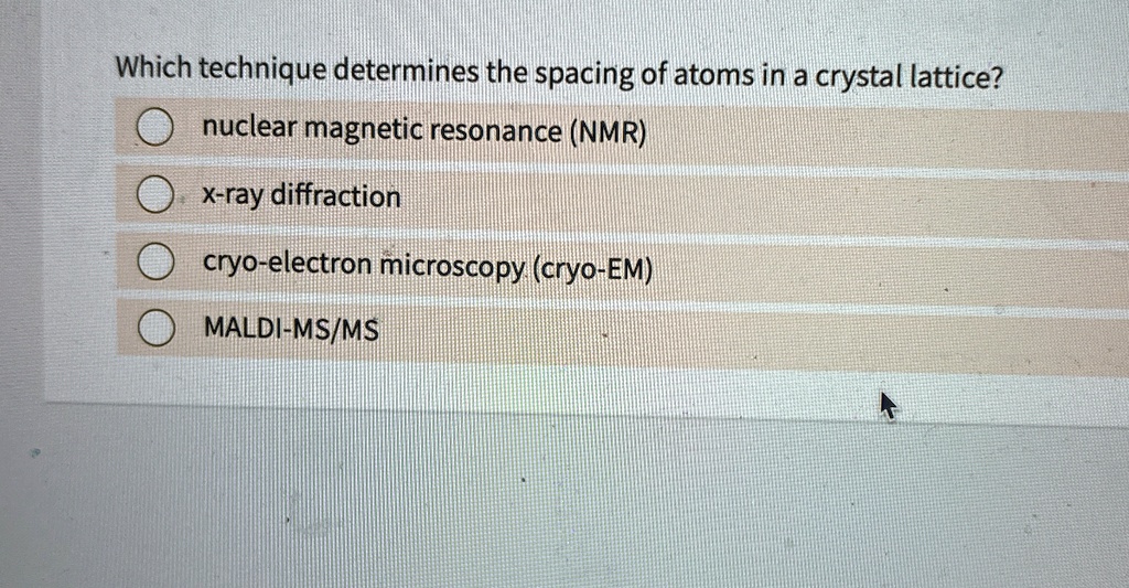 which technique determines the spacing of atoms in a crystal lattice ...