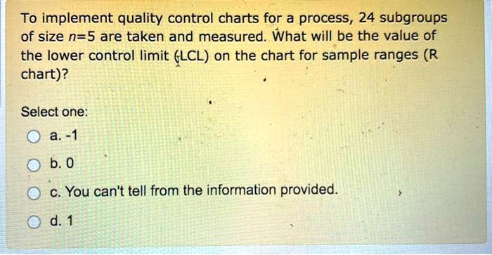 to implement quality control charts for a process 24 subgroups of size ...