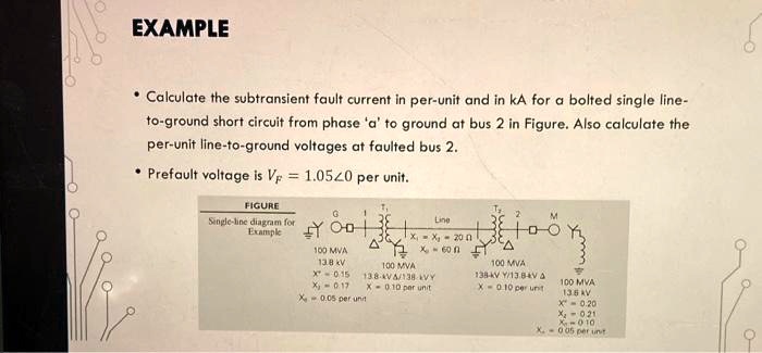 Example • Calculate The Subtransient Fault Current In Per Unit And In 4729
