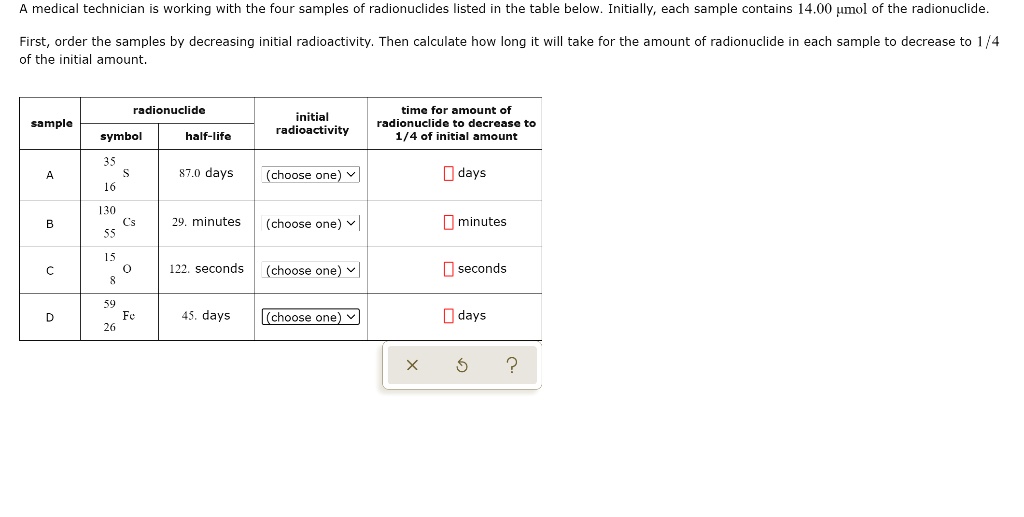 A medica technician working with the four samples of radionuclides ...