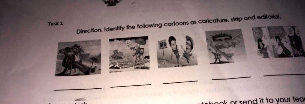 SOLVED: 'Task 1 Direction. Identify the following cartoons as ...
