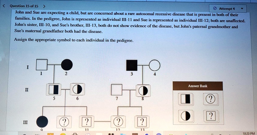 SOLVED: a) Find the probability that John is a carrier. b) What is the ...