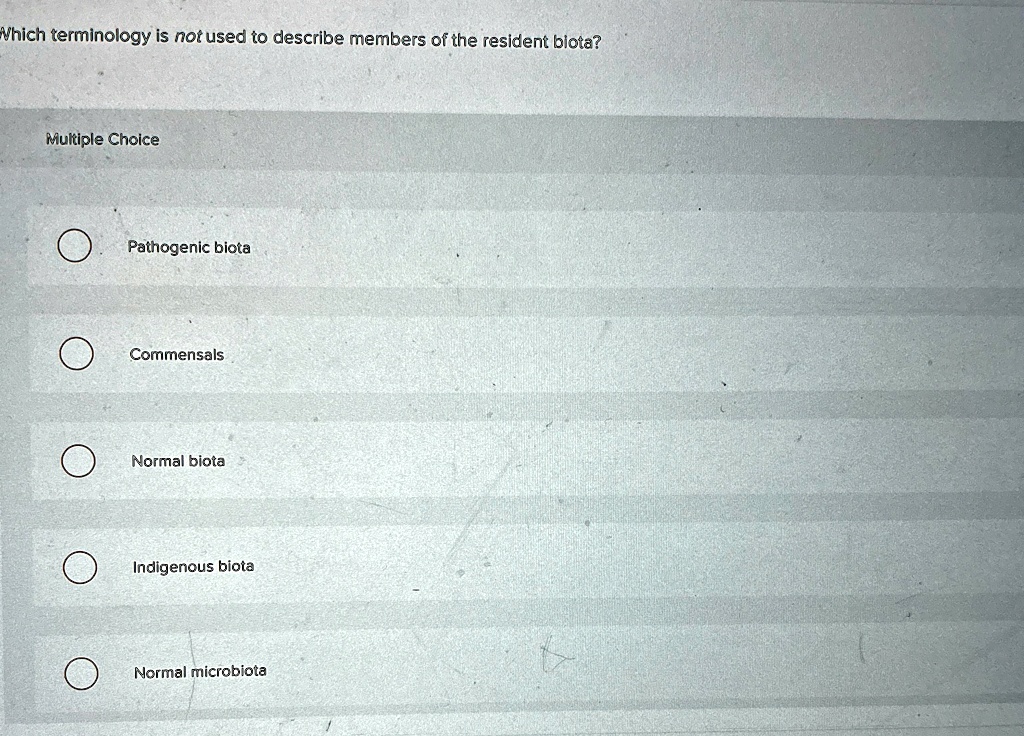 Which terminology is not used to describe members of the resident biota ...