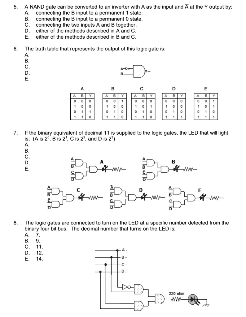 SOLVED: A NAND gate can be converted to an inverter with A as the input ...
