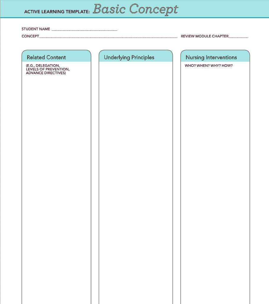 fill out chart using the concept renal system structure of a nephron ...