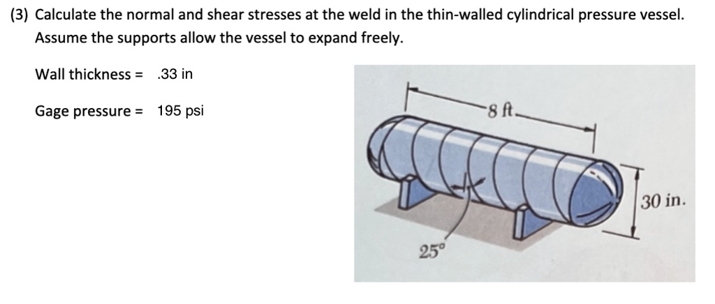 SOLVED: (3) Calculate the normal and shear stresses at the weld in the ...