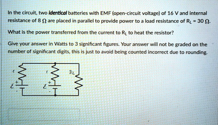 SOLVED: In the circuit, two identical batteries with an EMF open ...