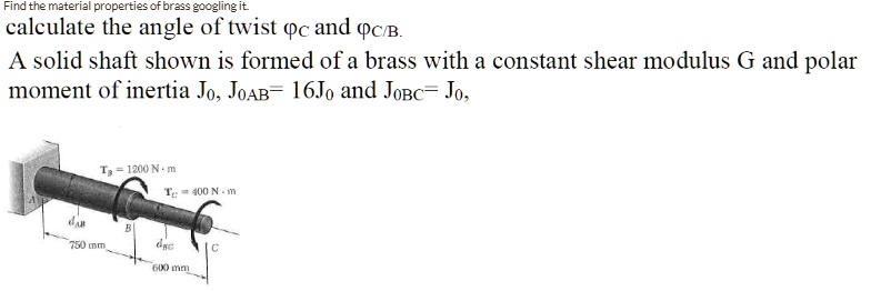 find the material properties of brass googling it calculate the angle ...