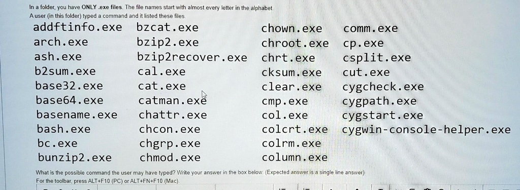 In a folder, you have ONLY .exe files. The file names start with almost ...